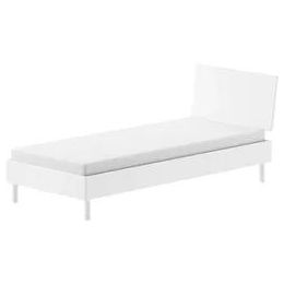 Einzelbett Home Affaire "Forrest, mit oder ohne Polsterkopfteil, in modernem Design", wei&szlig; (wei&szlig; lackiert, kopfteil wei&szlig;), Liegefl&auml;che L&auml;nge B: 220cm x 90cm, Betten, wahlweise in Buche oder Eiche massiv, Lieferung ohne Matratze