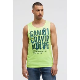 Tanktop CAMP DAVID, Herren, Gr. 4XL, gelb, Material: 65% Polyester, 35% Baumwolle, bedruckt, regular fit normal, Rundhals, Tops Tanktop, mit Baumwolle