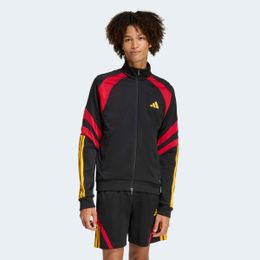 Trainingsjacke adidas Sportswear "M TIRO NP TT", Herren, Gr. L, schwarz, team power rot 2, collegiate gold, Obermaterial: 53% Baumwolle, 47% Polyester, normal, Jacken Trainingsjacke