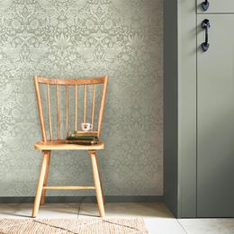Vliestapete "Strawberry Thief Fibrous", gr&uuml;n, B:0,52m L:10m, Vlies, WILLIAM MORRIS AT HOME, Tapeten, Design Tapeten