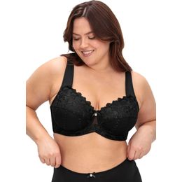sheego Damen B&uuml;gel-BH mit Spitze schwarz Gr&ouml;&szlig;e 85D