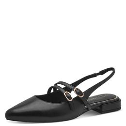 Slingpumps Marco Tozzi, Damen, Gr. 37, schwarz, Lederimitat, unifarben, Schuhe Slingpumps, Businessschuh, Abendschuh, mit komfortabler Feel Me-Ausstattung