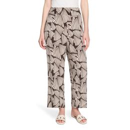 Marlene-Hose Betty Barclay "Damen mit elastischem Bund", Damen, Gr. 36, Normalgr&ouml;&szlig;en, braun, beige, Obermaterial: 100% Viskose, relaxed fit 7/8-L&auml;nge, Hosen