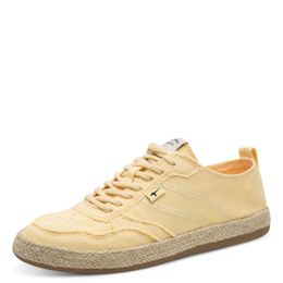 Plateausneaker Tamaris, Damen, Gr. 37, gelb, Textil, Basic, Schuhe Plateausneaker, Freizeitschuh, Halbschuh, Schn&uuml;rschuh mit Juterand