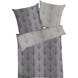 Wendebettw&auml;sche Kaeppel "Ikone", grau (zinn), B/L: 155cm x 220cm, 1 Stk., 1 Stk., Feinbiber, B/L: 80cm x 80cm, 2 Stk., Feinbiber, Obermaterial: 100% Baumwolle, Bettw&auml;sche, Wendebettw&auml;sche