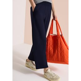 7/8-Hose Cecil, Damen, Gr. L, L&auml;nge 26, universal blau, Stoff, 95% Viskose, 5% Elasthan, unifarben, loose fit 7/8-L&auml;nge, Hosen 7/8-Hose, mit Wide Legs