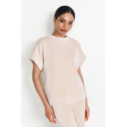 T-Shirt RICHROYAL, Damen, Gr. S, wei&szlig; stone, Single Jersey, Obermaterial: 52% Modal, 42% Polyester, 6% Elasthan, unifarben, regular fit taillenbedeckt, Rundhals, angeschnitten angesetztes B&uuml;ndchen, Shirts T-Shirt, Regular fit mit Rundhalsausschnitt