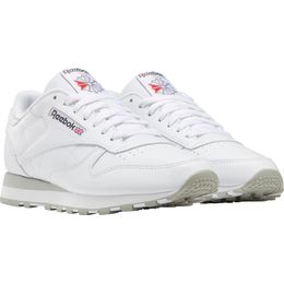 Sneaker Reebok CLASSIC "CLASSIC LEATHER", Damen, Gr. 40, grau (wei&szlig;, grau), Synthetik, Schuhe Sneaker, Topseller