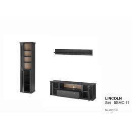 Wohnwand Lincoln Schwarz/Eichefarben B: 270cm