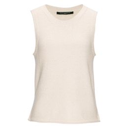 Stricktop French Connection, Damen, Gr. 32/34, beige (sand), Strick, Obermaterial: 55% Polyacryl, 45% Polyamid, unifarben, figurumspielend h&uuml;ftlang, Rundhals, Tops Stricktop