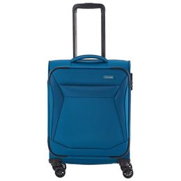 Weichgep&auml;ck-Trolley Travelite "CHIOS Reisekoffer", Gr. B/H/T: 39cm x 55cm x 20cm 34 l, blau (petrol), Polyester, unifarben, Basic, Koffer, TSA-Schloss &ndash; flexibles Reisegep&auml;ck