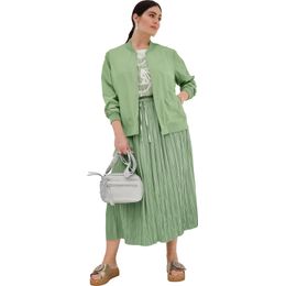 sheego Damen Blouson mit dezentem Glanz eucalyptus Gr&ouml;&szlig;e 56