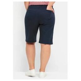 Bermudas sheego, Damen, Gr. 42, Normalgr&ouml;&szlig;en, blau (nachtblau), 99% Baumwolle, 1% Elasthan, unifarben, Hosen Bermudas