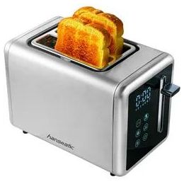 Hanseatic Toaster "HT9007BD, mit Br&ouml;tchenaufsatz", silber (silberfarben, schwarz), B:16cm H:19cm T:28cm, Toaster, inkl. 3 Jahre Herstellergarantie