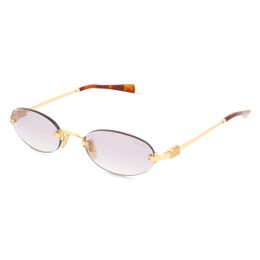 Miu Miu MUA54S | Damen-Sonnenbrille | Fassung: Randlos, Oval, Metall, Gold | Glasfarbe: Grau Verlaufend