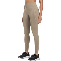 Trainingstights Energetics "DA.-TIGHT KATIE 1/1 W", Damen, Gr. M, N-Gr, braun smoke, Obermaterial: 73% Polyester, 27% Elasthan, Hosen, aus Polyester und Elasthan, mit DRY PLUS Technologie, atmungsaktiv