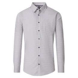 Langarmhemd Casamoda "Casamoda Freizeithemd Print", Herren, Gr. L, Normalgr&ouml;&szlig;en, grau, 100% Baumwolle, bedruckt, comfort fit, Hemden