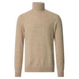 Rollkragenpullover Casamoda "Casamoda Rollkragenpullover uni", Herren, Gr. XL, beige (champagner beige), 80% Wolle (Lammwolle), 20% Nylon, Pullover Rollkragenpullover