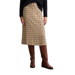 Marc O'Polo Webrock MARC O'POLO "aus LENZING&trade; ECOVERO&trade;", Damen, Gr. 36, medium beige, Obermaterial: 100% Viskose, gemustert, figurbetont wadenlang, R&ouml;cke