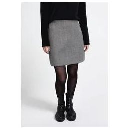 Minirock STREET ONE STUDIO, Damen, Gr. 46, mineral grau meliert, Stoff, 90% Polyester, 10% Viskose, unifarben, normal kniefrei, R&ouml;cke Minirock, mit seitlichen Einschubtaschen