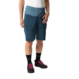 Fahrradhose Vaude "Wo Qimsa Shorts", Damen, Gr. 42, N-Gr, schwarz sea uni, Obermaterial: 100% Polyamid. Futter: 92% Polyester, 8% Elasthan, Hosen Fahrradhose, f&uuml;r sportliche Aktivit&auml;ten, f&uuml;r Erwachsene, bequemer Sitz
