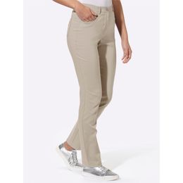 Webhose Classic Basics, Damen, Gr. 19, Kurzgr&ouml;&szlig;en, beige, 72% Viskose, 25% Polyamid, 3% Elasthan, unifarben, lang, Hosen