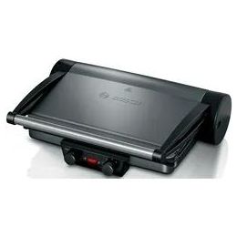 Kontaktgrill Bosch "TCG4215, 3-in1-Kontaktgrill, Temperaturregler, einfache Reinigung", silber, B:40cm H:11,5cm T:33cm, Kontaktgrill_Standgrill_Tischgrill_Teppanyakigrill, Fettablaufrinne, Auflaufform, herausnehmbare Aluminium-Grillplatten