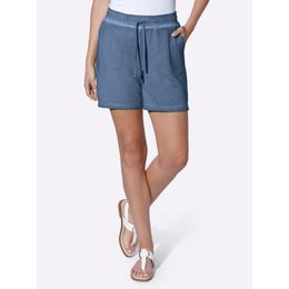Sweatshorts Heine, Damen, Gr. 34, Normalgr&ouml;&szlig;en, jeansblau, 82% Baumwolle, 18% Polyester, gemustert, unifarben, Hosen Sweatshorts