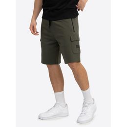 Cargoshorts Lonsdale "TOTTON", Herren, Gr. M, N-Gr, gr&uuml;n (olive, schwarz), Obermaterial: 60% Baumwolle, 40% Polyester, Hosen