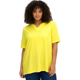 sheego Damen Halbarmshirt limone Gr&ouml;&szlig;e 44/46