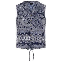 Blusentop Laura Scott, Damen, Gr. 36, blau gemustert, Web, Obermaterial: 100% Polyester, bedruckt, figurumspielend, Blusen Blusentop, f&uuml;r Partymode und festliche Anl&auml;sse, aus Polyester, bedruckt