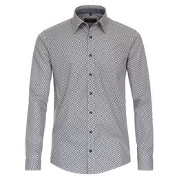 Langarmhemd Casamoda "Casamoda Freizeithemd Print", Herren, Gr. L, Normalgr&ouml;&szlig;en, blau (dunkelblau), 100% Baumwolle, bedruckt, l&auml;ssig geschnitten, Hemden