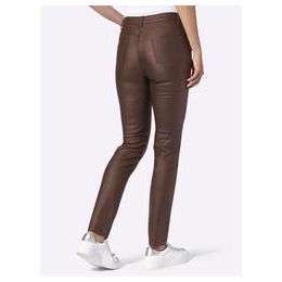 R&ouml;hrenhose Heine, Damen, Gr. 22, Kurzgr&ouml;&szlig;en, schoko, 76% Viskose, 21% Polyamid, 3% Elasthan, Miedereinsatz:15% Elasthan, 85% Polyamid, unifarben, lang, Hosen
