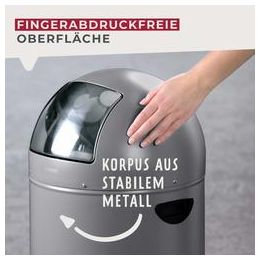 M&uuml;lleimer Fackelmann "ROME, Pedal-Abfalleimer 33L", urban gray, B:39cm H:69cm T:43cm &Oslash;:39cm, Edelstahl, M&uuml;lleimer, M&uuml;lleimer, Retro-Design, mit robustem Pedalmechanismus und Edelstahl-Inneneimer
