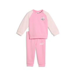 Trainingsanzug Puma "MINICATS SUPER CREW SET INF", Jungen, Gr. 104, pink shimmer, Sweatware, Obermaterial: 68% Baumwolle, 32% Polyester, bedruckt, regular fit, Sportanz&uuml;ge Trainingsanzug, f&uuml;r Kinder, ohne Kapuze, Regular Fit