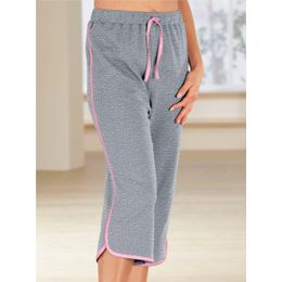 Caprihose, Damen, Gr. 48, Normalgr&ouml;&szlig;en, grau (grau, meliert), 100% Baumwolle, 25% Polyester, 75% Baumwolle, unifarben, knielang, Hosen Caprihose