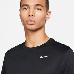 Trainingsshirt Nike "DRI-FIT LEGEND MENS LONG-SLEEVE FIT", Herren, Gr. L, schwarz (schwarz, matte silber), Obermaterial: 100% Polyester, Rundhals, Shirts, lockere Passform, Rundhalsausschnitt, f&uuml;r Fitness