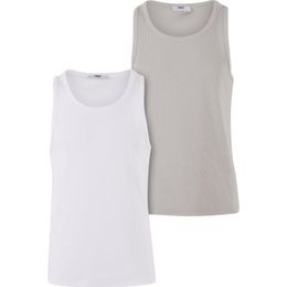 Tanktop DEF "DEF DEF Tank Tops", Herren, Gr. XL, grau (hellwei&szlig;, micro chip), 100% Baumwolle, unifarben, normal, Tops Tanktop