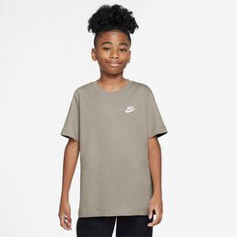 T-Shirt Nike Sportswear "K NSW TEE EMB FUTURA LBR", M&auml;dchen, Gr. L, cream ii, Obermaterial: 100% Baumwolle, normal, angesetztes B&uuml;ndchen, Shirts T-Shirt, f&uuml;r Jugendliche, gerader Schnitt, sportlicher Stil