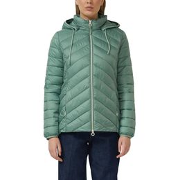 Steppjacke s.Oliver, Damen, Gr. 40, sage gr&uuml;n, Web, Obermaterial: 100% Polyester, unifarben, tailliert h&uuml;ftlang, Rundhals, B&uuml;ndchen, Jacken Steppjacke, mit Kapuze und Kordelzug