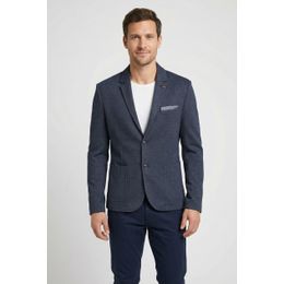 Jerseysakko Lerros, Herren, Gr. 58, blau (coastal blau), Strick, Obermaterial: 84% Polyester, 15% Viskose, 1% Elasthan, meliert, regular fit taillenbedeckt, Manschette, Sakkos, mit aufgesetzten Taschen