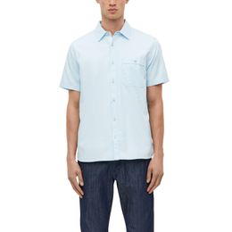 Kurzarmhemd s.Oliver, Herren, Gr. L, N-Gr, light blau, Web, Obermaterial: 100% Baumwolle, unifarben, normal h&uuml;ftbedeckend, Rundhals, abgesteppte Kante, Hemden