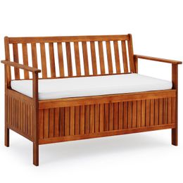 Casaria Gartenbank Akazienholz 120x65x85cm Stauraum