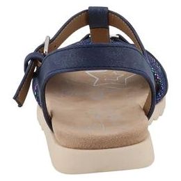 Riemchensandale Tom Tailor "Nani", M&auml;dchen, Gr. 39, navy, Lederimitat, Textil, Schuhe Riemchensandale, Plateau, Sandalette mit Raffungen und Kontrastbesatz
