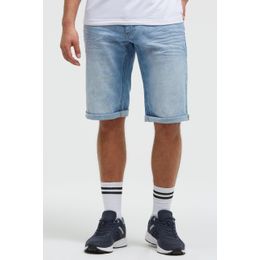 Jeansshorts CAMP DAVID, Herren, Gr. 29, Kurz, blau, Denim/Jeans, Material: 72% Baumwolle, 26% Polyester, 2% Elasthan, Abriebeffekte, comfort fit, Jeans Jeansshorts, mit Turn-Up Saum