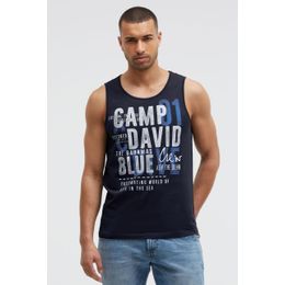 Tanktop CAMP DAVID, Herren, Gr. 4XL, blau, Material: 100% Baumwolle, bedruckt, regular fit normal, Rundhals, Tops Tanktop, aus Baumwolle