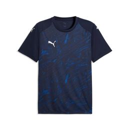 Fu&szlig;balltrikot Puma "TEAMFINAL GRAPHIC JERSEY", Herren, Gr. L, blau (Puma navy, Puma wei&szlig;, Puma schwarz), Interlock, Obermaterial: 100% Polyester, bedruckt, slim fit normal, V-Ausschnitt, Trikots Fu&szlig;balltrikot, mit Print-Applikationen, mit DryCELL-Technologie, atmungsaktiv
