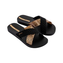 Sandale Ipanema "Ipanema SENSE SLIDE FEM", Damen, Gr. 35/36, schwarz, beige, Synthetik, Schuhe Sandale, f&uuml;r Alltag, ohne Verschluss, sportlicher Stil, mit Gummilaufsohle