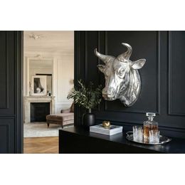 Riess Ambiente Extravagante Stierkopf Wanddekoration TORERO 65cm silber Deko Sch&auml;del Riess-Ambiente Kolonial