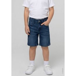 Jeansbermudas STACCATO, Jungen, Gr. 110, N-Gr, mid blau denim, Denim/Jeans, Obermaterial: 80% Baumwolle, 19% Polyester, 1% Elasthan, unifarben, schmal knielang, Jeans, im 5-Pocket-Form